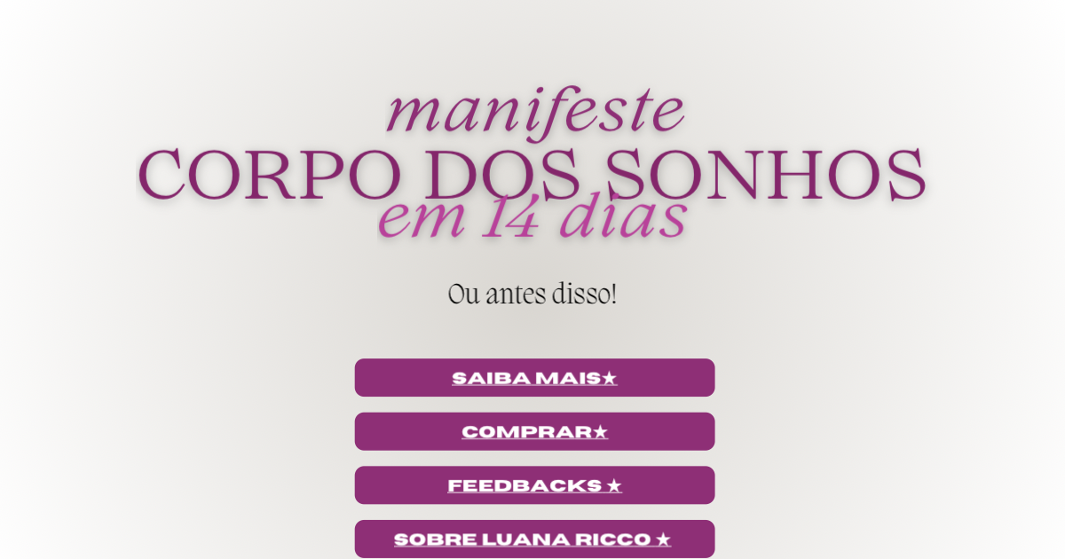 CORPO DOS SONHOS 14 DIAS